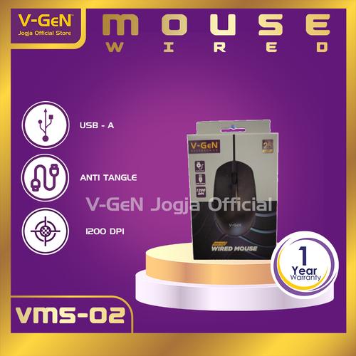 Jual Mouse V-GeN VMS-02 1200 DPI Mouse Kabel PNP USB Cable - Kab ...