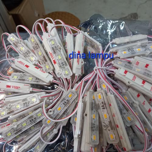 Promo lampu module led chip samsung 3 mata 12volt outdoor IP68 putih ...