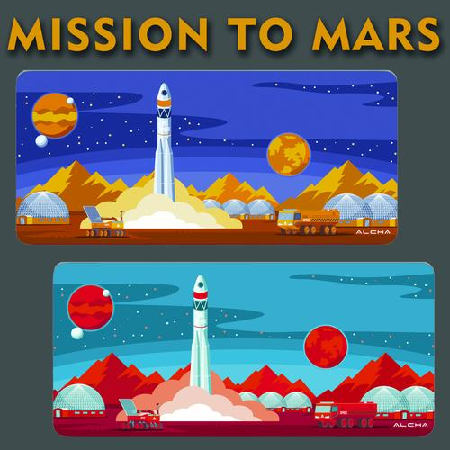 Jual ALCHA DESKMAT MISSON TO MARS MOUSEPAD MOUSE PAD DESK MAT GAMING ...