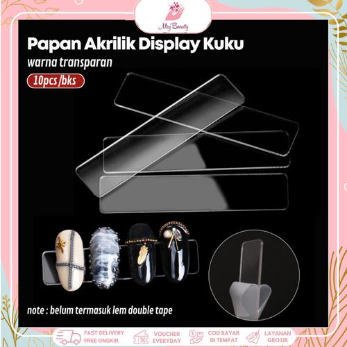Jual MSY 10pcs Akrelik nail papan Display Kuku/lem strip acrylic ...
