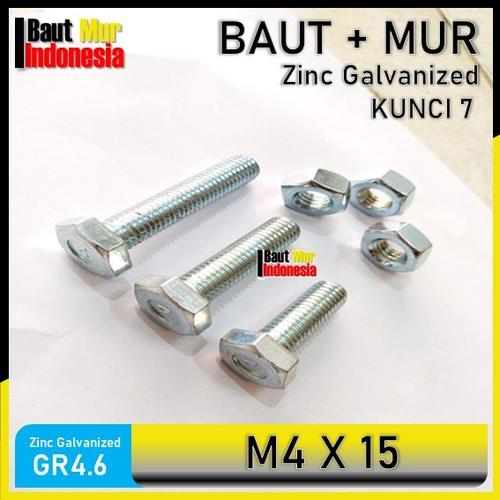 Jual BAUT MUR PUTIH GALVANIS M4X15 ISI 10PCS - Kab. Bekasi - BAUT MUR ...
