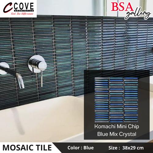 Jual MOSAIC TILE KITKAT BLUE MIX MINI CHIP / KERAMIK MOZAIK BIRU ...