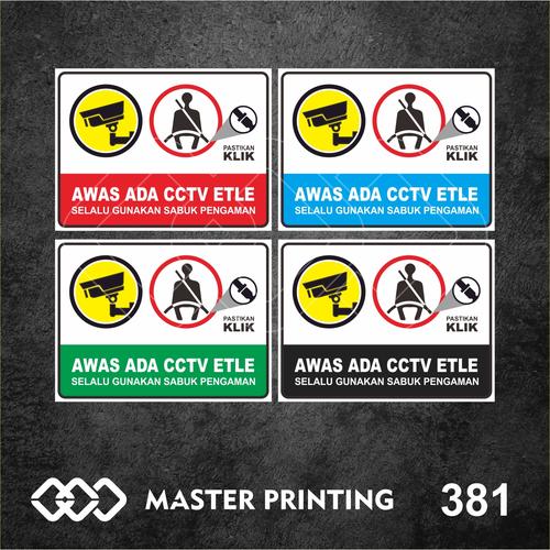 Jual 381 - Stiker Awas Ada CCTV ETLE, Gunakan Sabuk Pengaman, Bisa ...