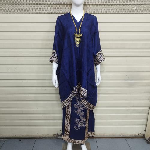 Jual Set Tunik Rok Motif Bunga-Setelan Wanita - Biru Denim, All Size ...