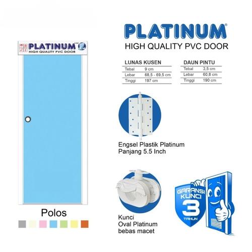 Jual Pintu pvc platinum polos pintu pvc kamar mandi - Putih, 265000 ...