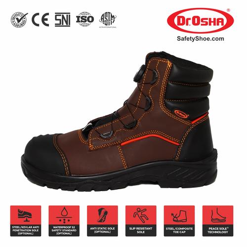 Promo Dr.OSHA Safety Shoes Sepatu 3269 S1 Cobra Ankle Boot Brown ...
