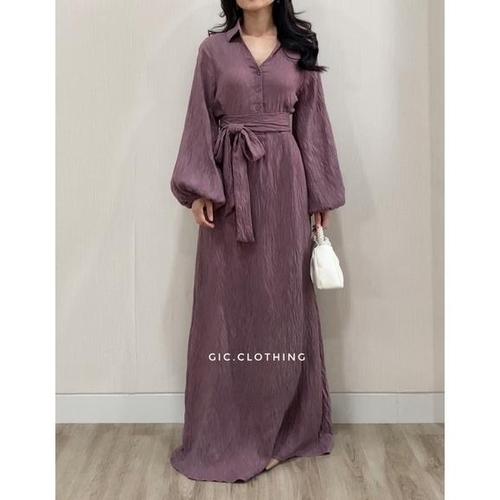 Jual [GIC] NAVISHA MAXI DRESS - gamis wanita busui friendly - Black, XL ...