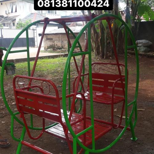 Jual Ayunan taman besi model bulat bangku duduk 60cm mainan paud dan tk ...