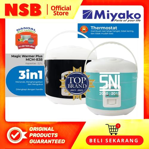 Jual Rice Cooker Miyako Magicom 2.2 Liter 3in1 450 Watt MCM838 Penanak ...