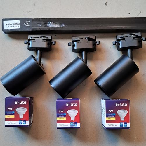 Jual New INLITE set rel track LED INLITE 7w rel 1m ada hitam dan putih ...