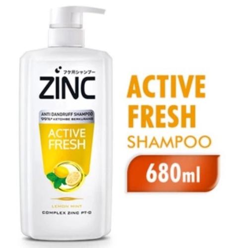 Jual ZINC ACTIVE FRESH LEMON ANTI DANDRUFF SHAMPOO SAMPO KETOMBE 680 ML ...