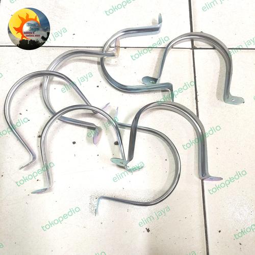 Jual klem pipa plat besi, clamp omega 3" komplit paku beton - Jakarta ...