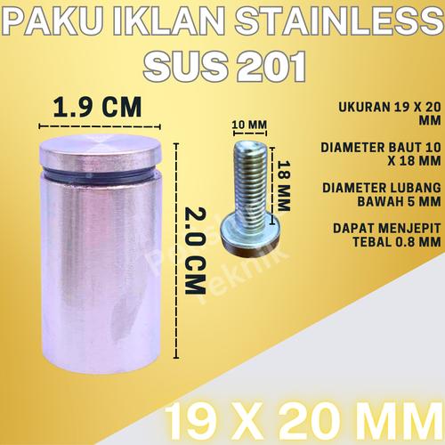 Jual PEN IKLAN 19x20 Stainless / Baut Akrilik Baut Kaca Sign Board 19 x ...