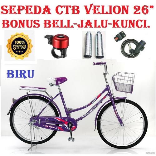 Jual ctb 26 mini velion sepeda perempuan boncengan jok bell jalu kunci ...