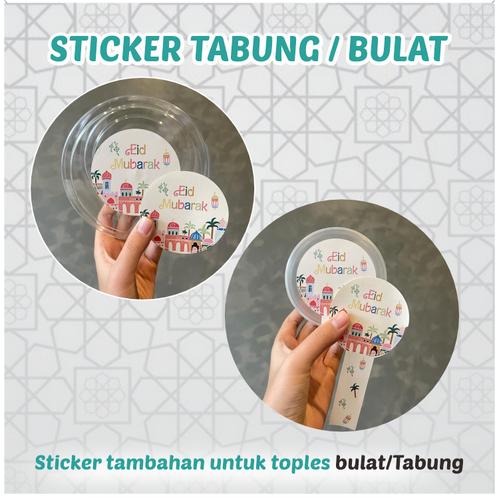 Jual 10 PCS (STICKER TOPLES TABUNG/BULAT) Sticker Idul Fitri Sticker ...