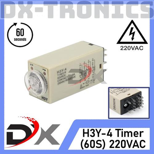 Jual H3Y-4 220VAC 5A 60S Timer Relay H3Y4 H3Y 4 4PDT 14 Pin - Jakarta ...