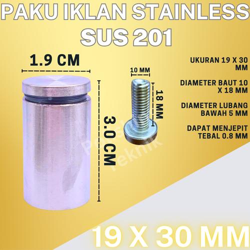 Jual PEN IKLAN 19x30 Stainless / Baut Akrilik Baut Kaca Sign Board 19 x ...