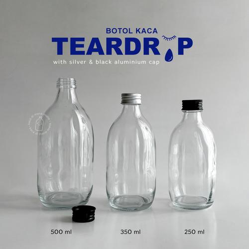 Jual Botol kaca TEARDROP estetik aesthetic 500ml - botol juice kopi teh ...
