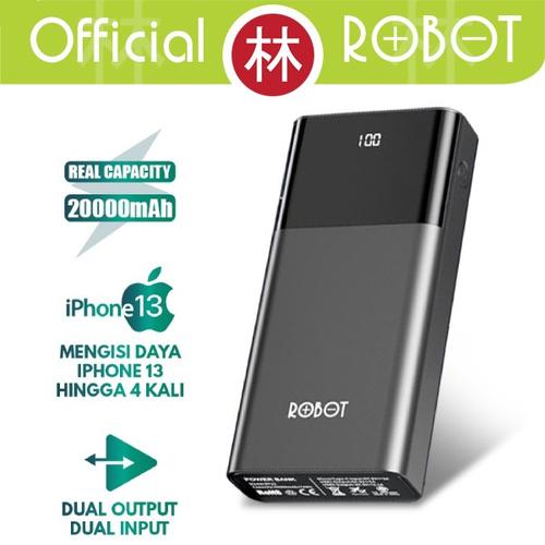 Jual ROBOT RT22 PowerBank 20000mah Dual Port Input & Output Led Display ...