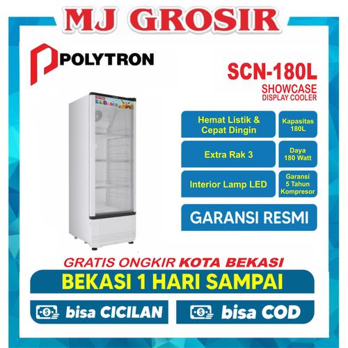 Jual SHOWCASE POLYTRON SCN 180 L 3 RAK DISPLAY COOLER KULKAS LOW WATT ...