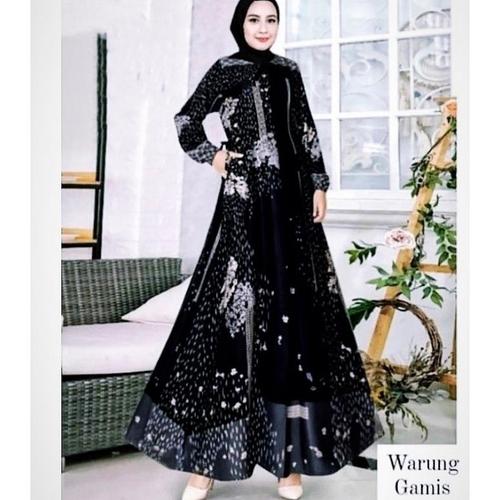 Jual Gamis Hitam |Gamis Silk Premium |Gamis Motif Wanita Terbaru ...