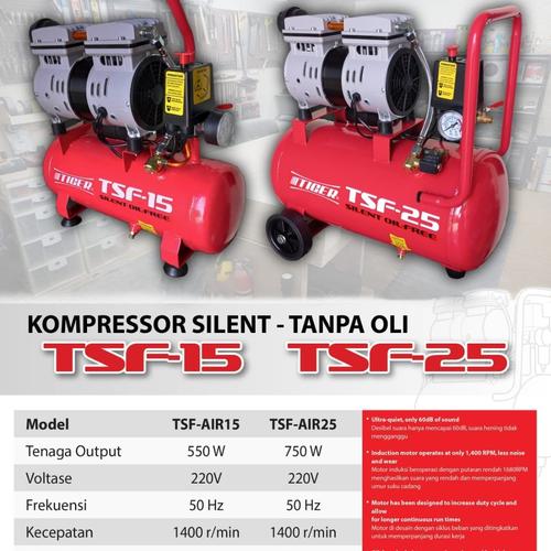Jual Air Kompresor/Compressor Portable Oilles tanpa oli (1hp) TIGER ...