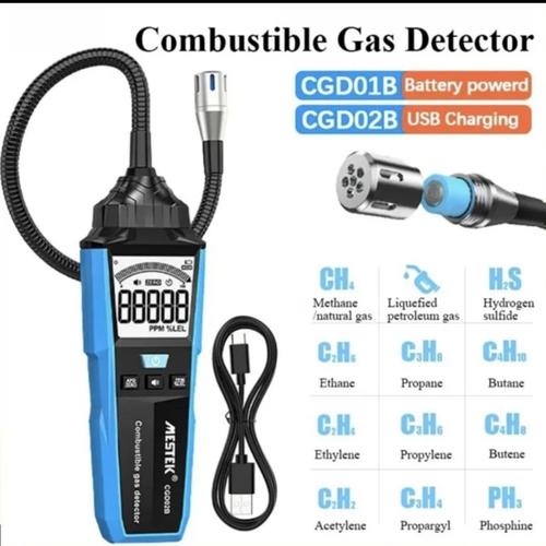 Jual Combustible Gas Detector CGD02B Mestek PPM LEL Analyzer Leak CH4 ...