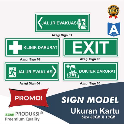 Jual Cetak Stiker Sign Exit, Jalur evakuasi, Klinik Darurat| Ukuran ...