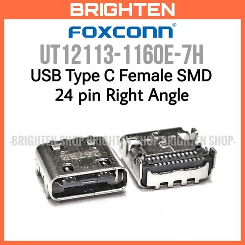 Jual FOXCONN Socket USB Type C Female SMD 24p Soket Right Angle 24 pin ...