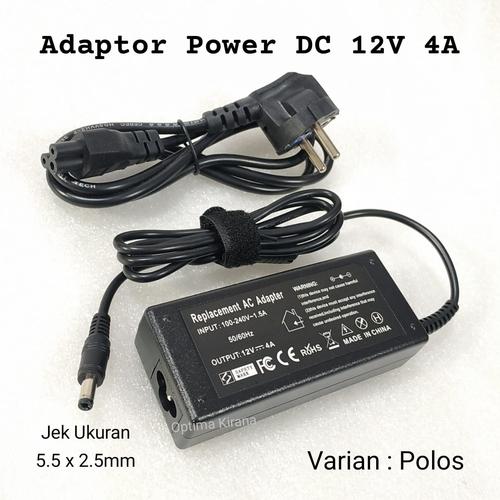 Jual ADAPTER AC ADAPTOR to DC 12V 4A PLUG jek colokan 5.5 x 2.5 mm 48W ...
