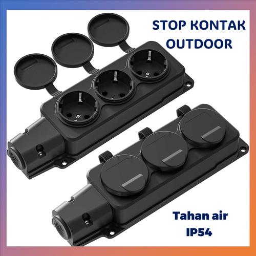 Jual Steker Stop Kontak Listrik 3 Tutup Lubang Waterproof Socket ...