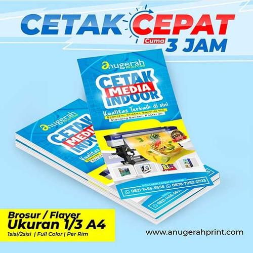 Jual Cetak Brosur Flayer Kilat 1/3 A4 1 Rim - Brosur Custom Art Paper ...