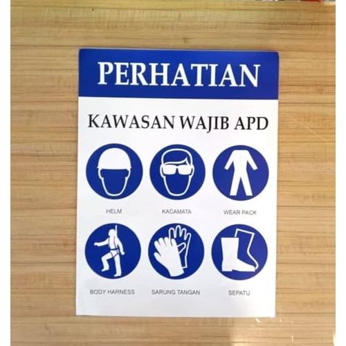 Jual Sign Stiker Kawasan Wajib APD Rambu k3 Safety uk 40x30cm - Jakarta ...