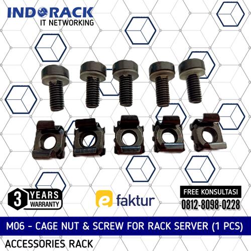 Jual Cage Nut and Screw Baut Rak Rack Server: M06 - 10 PCS - Jakarta ...