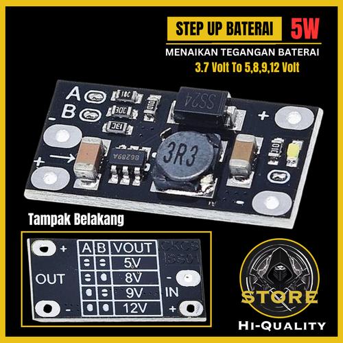 Jual Modul Mini DC Step-Up Boost Converter Baterai Lithium 18650 3.7V ...