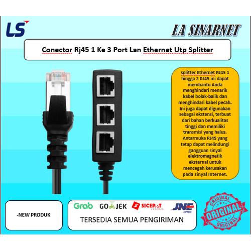 Jual Conector Rj45 1 Ke 3 Port Lan Ethernet Utp Splitter - Jakarta ...