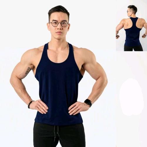 Jual Singlet Pria Tali Kecil Polos Singlet Stringer Gym - Putih, L fit ...