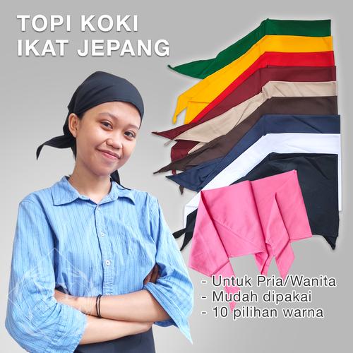 Jual Topi Koki Ikat Segitiga Chef Resto Cafe Jepang Kain Pria Wanita ...