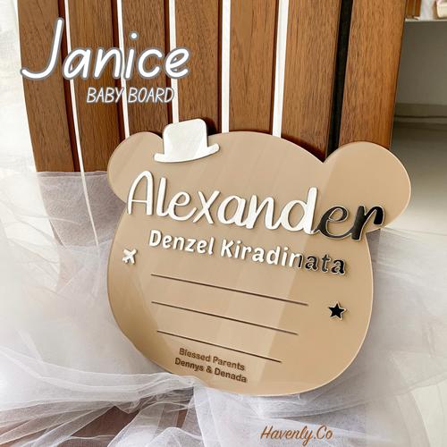 Jual Janice Baby Board | Biodata Anak | Hospital Board Custom - Frosted ...