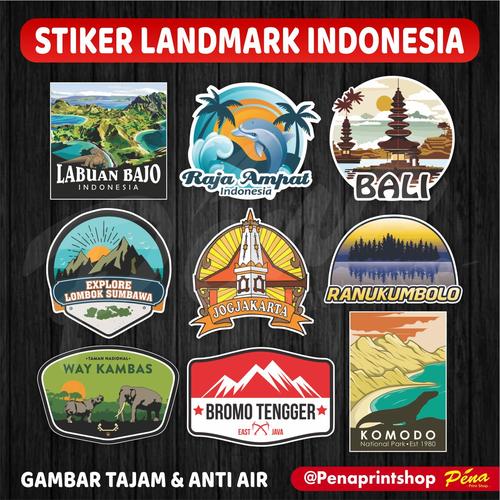 Jual Sticker Stiker Landmark Indonesia / Stiker Gunung / Stiker Motor ...