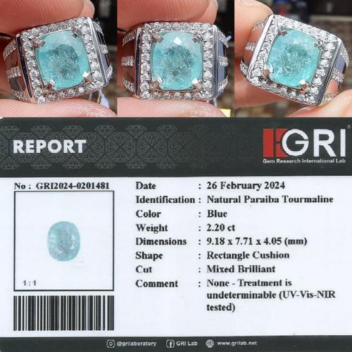 Jual Natural HQ Rare Real Batu Blue Paraiba Tourmaline Mozambique 2.20 ...