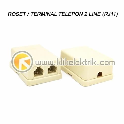 Jual ROSET RJ11 LINE TELP 2 LUBANG TERMINAL TELEPON 2 JALUR ROKSET TELP ...