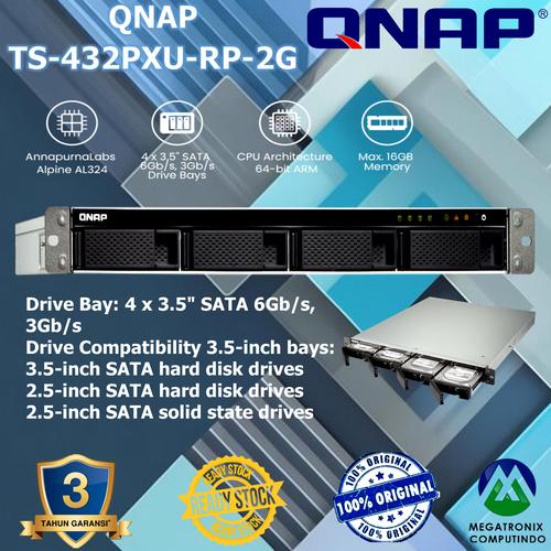 Jual QNAP TS-432PXU-RP-2G 4-Bay Rackmount NAS Server External Storage ...