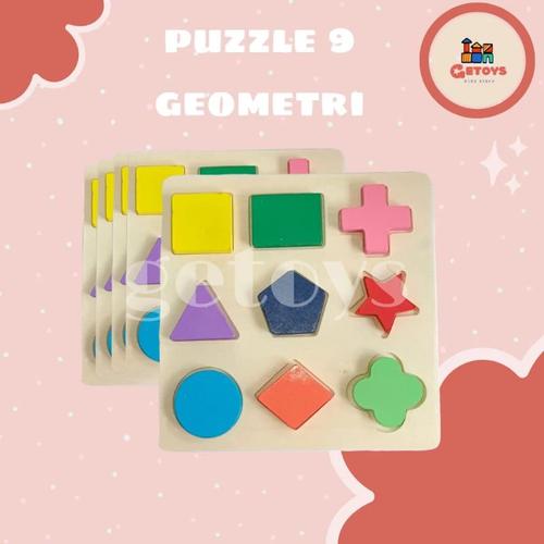 Jual Puzzle Timbul Bentuk Dan Warna 9 Geometri/Alat Bantu Terapi Wicara ...