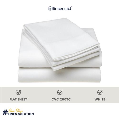 Jual [Sprei Hotel] Flat Sheet Putih Polos CVC 200TC Tanpa Karet - Putih ...
