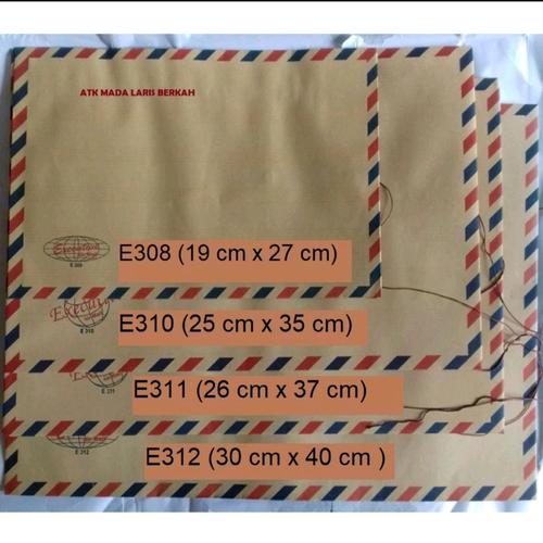 Jual MAP TALI BESAR E 312 Amplop Executive Map Coklat Tali Air mail ...