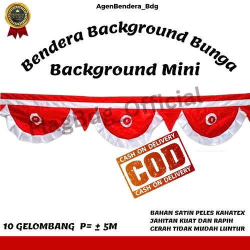 Jual Bendera Background Bunga Mini Merah Putih 10 Gelombang Panjang ± ...