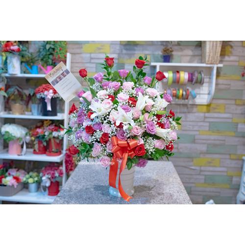 Jual Fresh Table Flower Arrangement Rangkaian Pot Bunga Segar Asli Vas ...