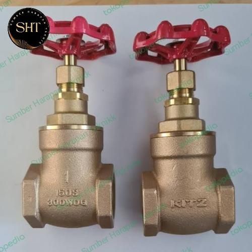 Jual Gate Valve Kitz Kuningan 150s 1-1/2"Inch / Brass 300WOG DN40 ...