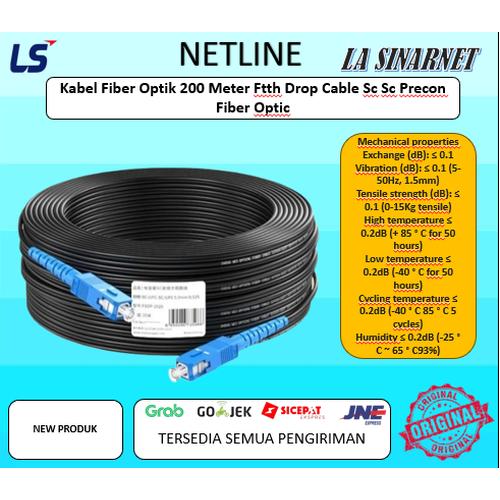Jual Kabel Fiber Optik 200 Meter Ftth Drop Cable Sc Sc Precon Fiber ...